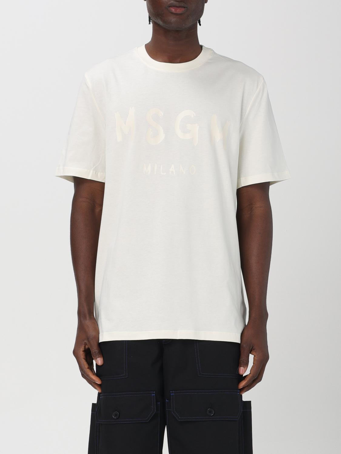 MSGM: T-shirt men - White | MSGM t-shirt 3540MM510237798 online at GIGLIO.COM