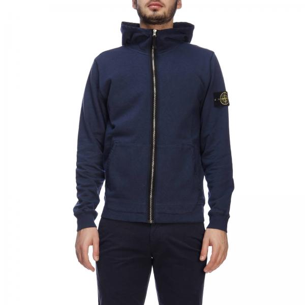 Stone Island Outlet: Felpa con cappuccio full zip in tinto capo by ... Stone Island Outlet: Felpa con cappuccio full zip in tinto capo by ...
