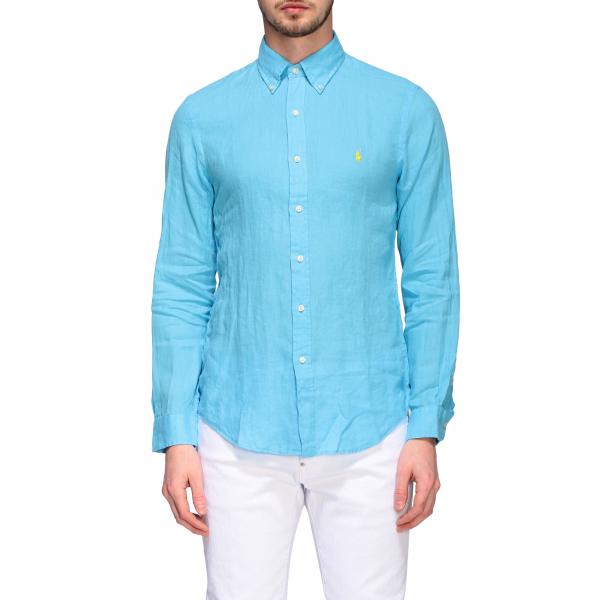 POLO RALPH LAUREN: Chemise en lin avec col button down | Chemise Polo ...