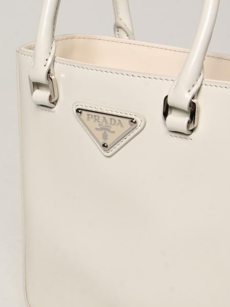 PRADA: Bolso en piel cepillada, Blanco | Mini Bolso Prada 1BA331 ZO6 en ...