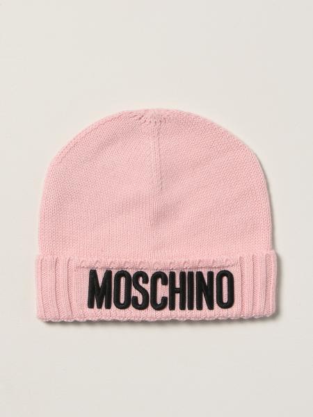 MOSCHINO KID: beanie hat with logo - Pink | Moschino Kid girls' hats ... MOSCHINO KID: beanie hat with logo - Pink | Moschino Kid girls' hats ...
