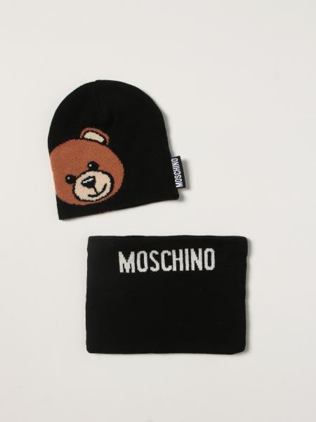 MOSCHINO KID: beanie hat + collar set - Black | Moschino Kid girls ... MOSCHINO KID: beanie hat + collar set - Black | Moschino Kid girls ...