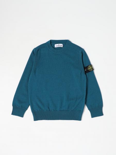 Stone Island Junior Outlet: Pull garçon - Bleu Canard | Pull Stone ...