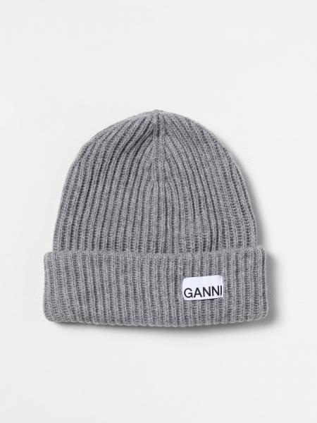 GANNI: hat in recycled wool blend - Grey | Ganni hat A4429 online at ...
