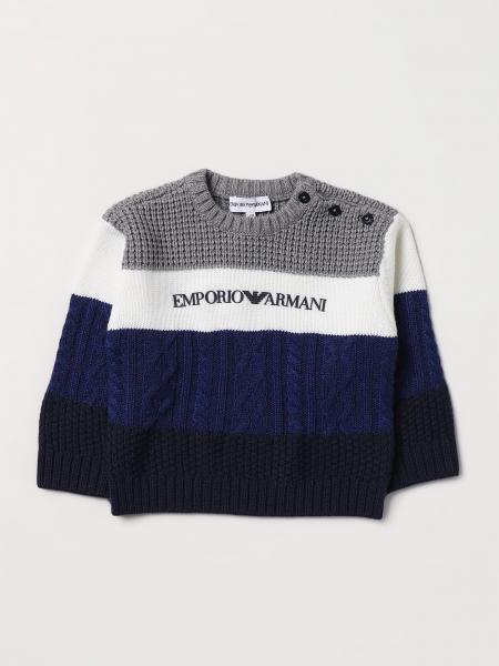 EMPORIO ARMANI KIDS: sweater for baby - Blue | Emporio Armani Kids ...