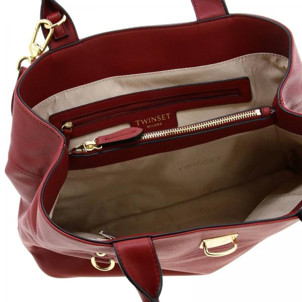 Twinset Outlet: Twin-set large leather tote bag with logo | Tote Bags ...