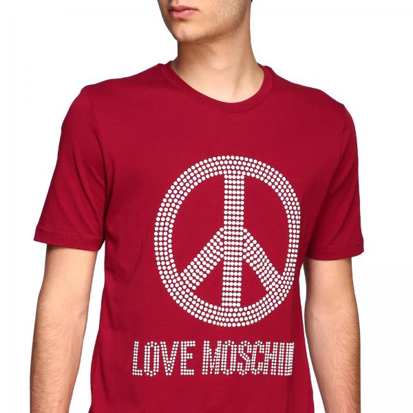 LOVE MOSCHINO: short-sleeved T-shirt with maxi dotted print | T-Shirt ...