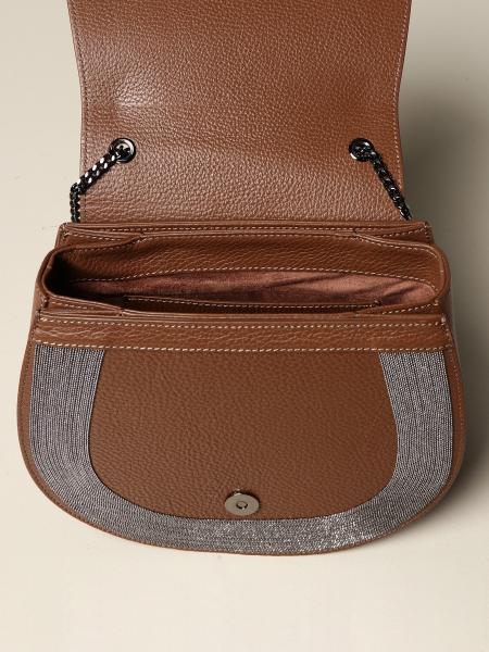 FABIANA FILIPPI: bag in hammered leather - Brown | Crossbody Bags ...