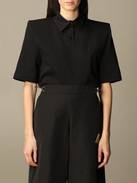THE ATTICO: polo shirt in basic cotton - Black | Polo Shirt The Attico ...