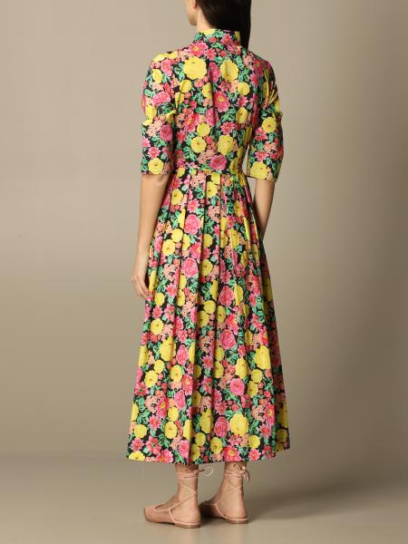 JUCCA: dress with floral patternp - Black | Jucca dress J3317019 online ...