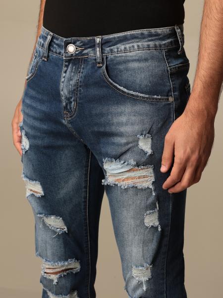 ALESSANDRO DELL'ACQUA: jeans in denim with rips - Denim | Jeans ...