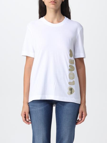 LOVE MOSCHINO T-SHIRT: T-shirt con scritta love lurex | T-Shirt Love ...