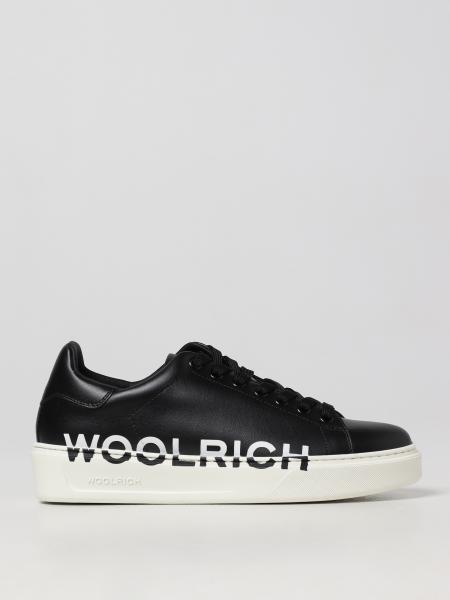WOOLRICH: Sneakers Classic Court in pelle - Nero | Sneakers Woolrich ...