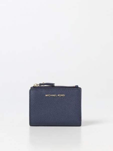 Michael Kors Outlet: Michael wallet in grained leather - Blue | Michael ...