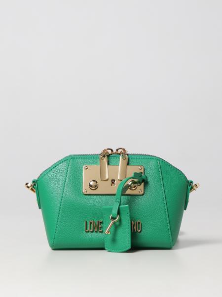 LOVE MOSCHINO: bag in micro-grain synthetic leather - Green | Love ...