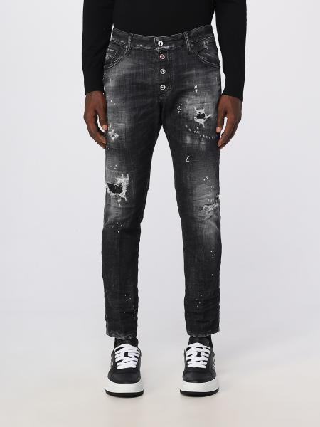 DSQUARED2: Pac-Man™ x jeans in used denim - Black | Dsquared2 jeans ...