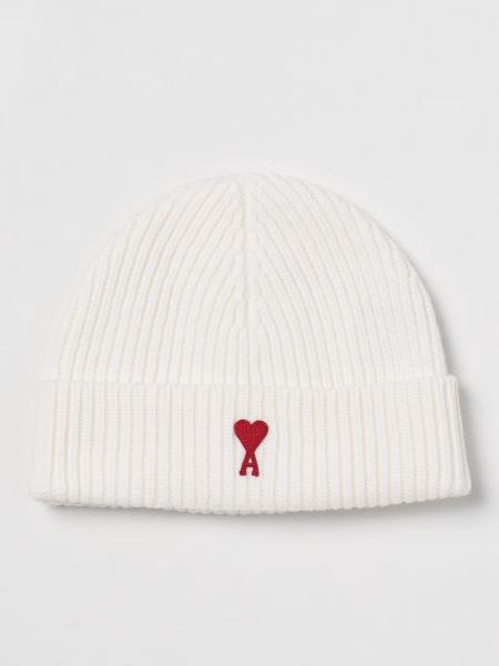 AMI PARIS: hat for man - White | Ami Paris hat BFUHA106018 online at ...