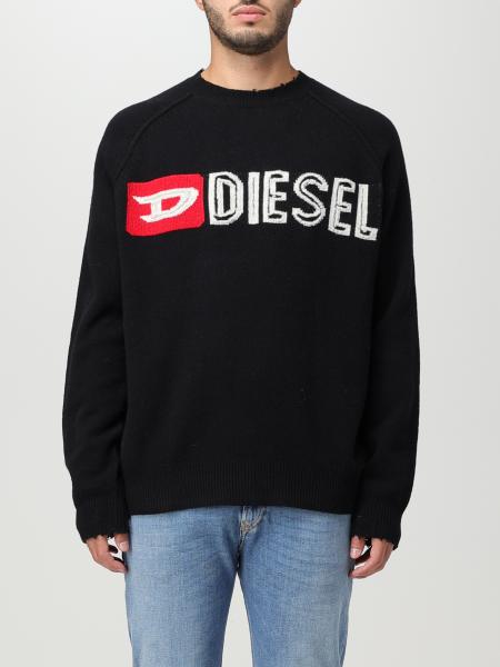 DIESEL: sweater for man - Black | Diesel sweater A123660EKAS online at GIGLIO.COM