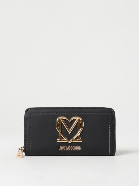 LOVE MOSCHINO: wallet in micro grained synthetic leather with monogram ...
