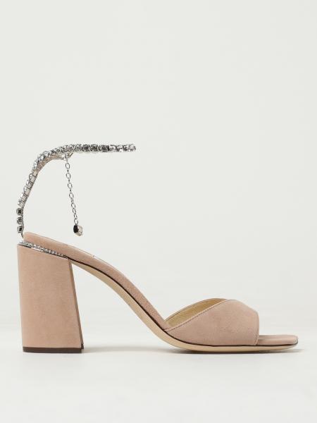 JIMMY CHOO: Saede sandals in suede - Pink | Jimmy Choo heeled sandals ...