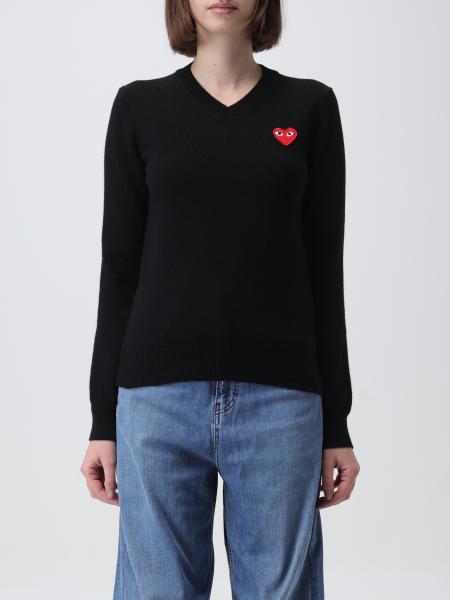 COMME DES GARCONS PLAY: sweater for woman - Black | Comme Des Garcons ...