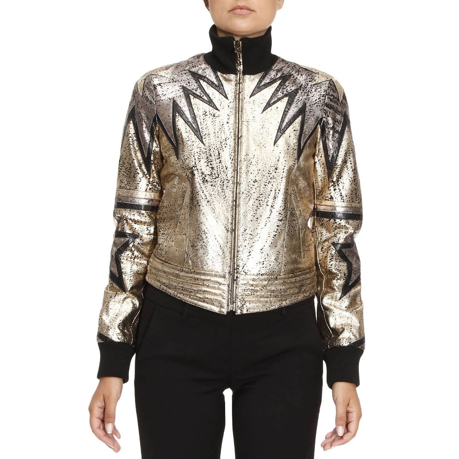 Just Cavalli Outlet: Jacket women | Jacket Just Cavalli Women Gold ...