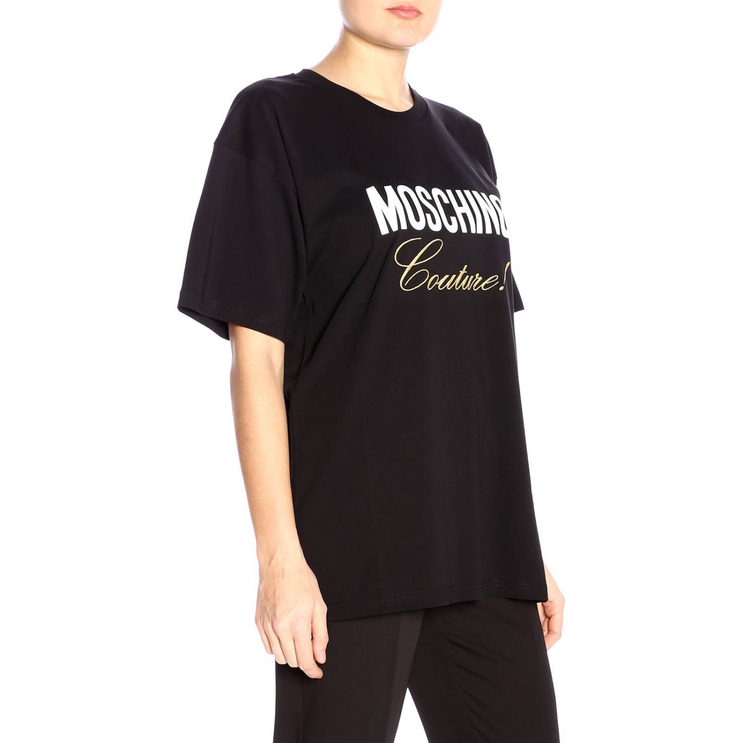 Outlet de Moschino Couture: Camiseta para mujer, Negro | Camiseta ... Outlet de Moschino Couture: Camiseta para mujer, Negro | Camiseta ...
