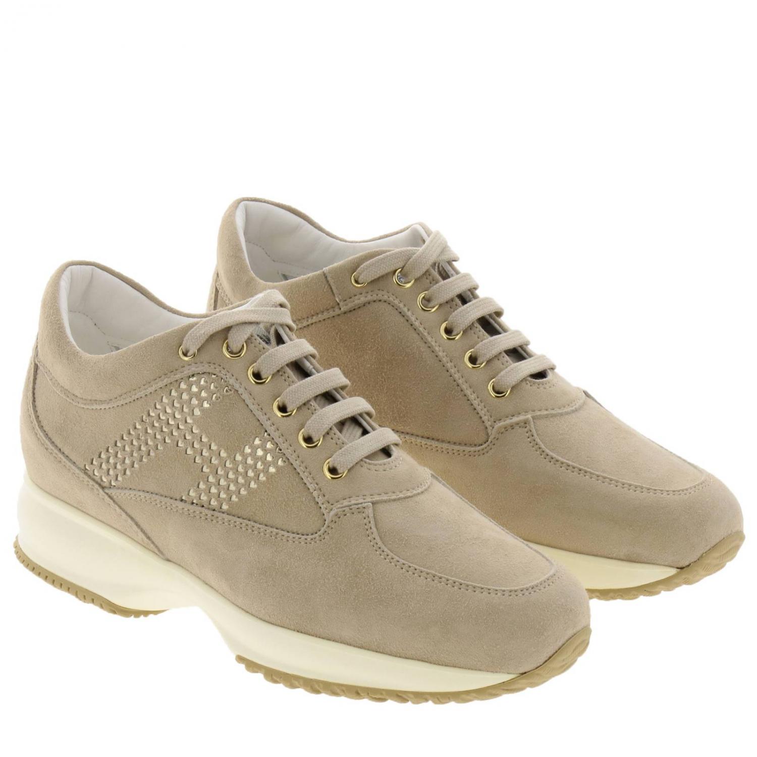 HOGAN: Sneakers Interactive Classic in camoscio con H forata da cuori ...