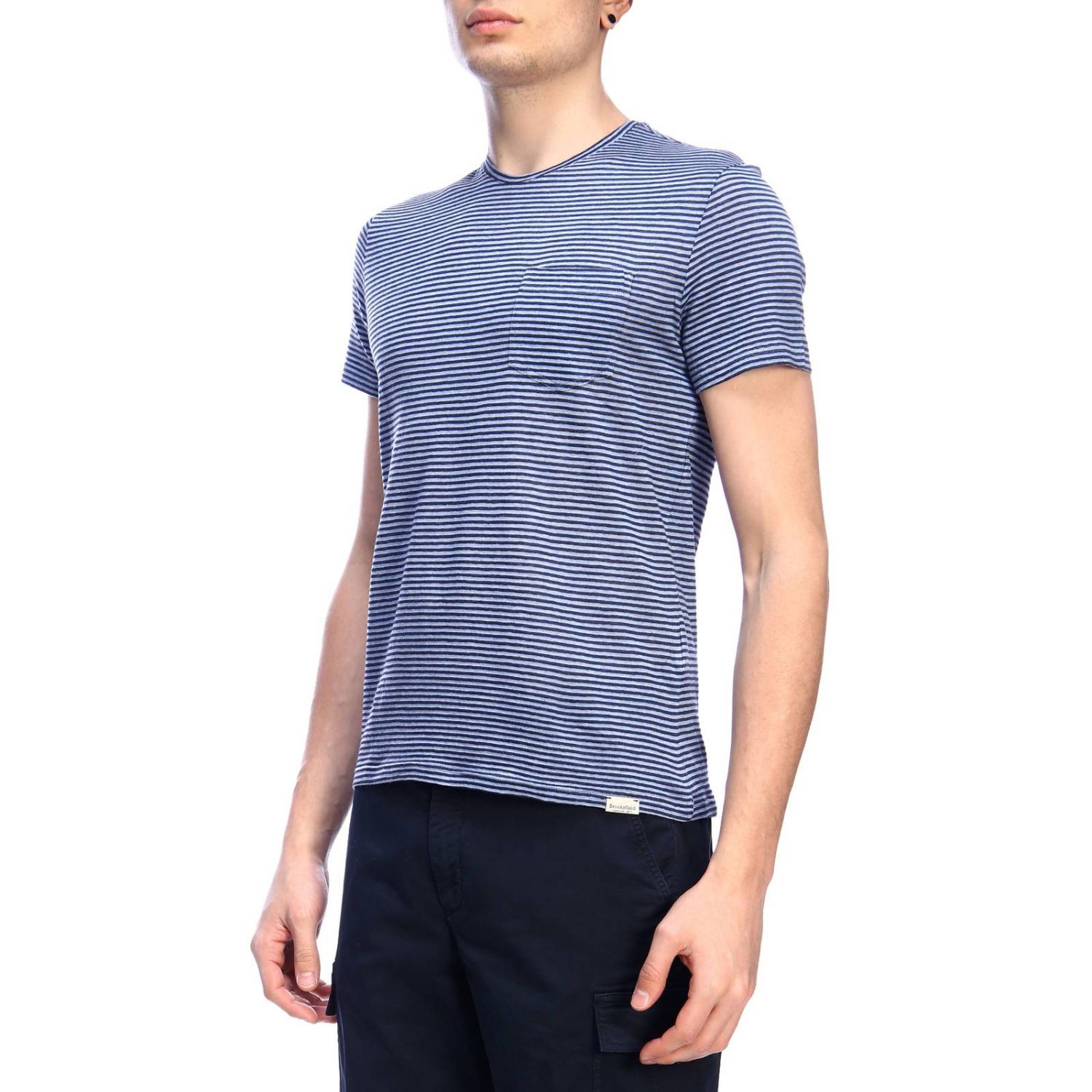 Brooksfield Outlet: t-shirt for men - Gnawed Blue | Brooksfield t-shirt ...