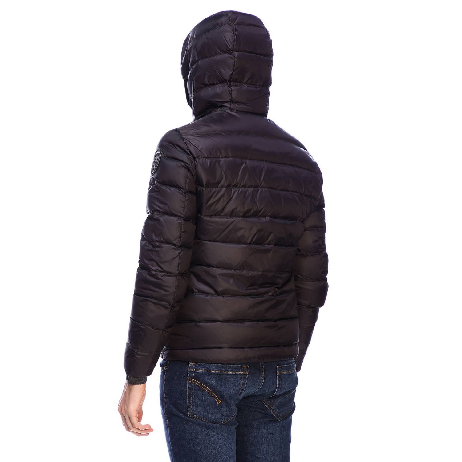 Blauer Outlet: Piumino light in nylon semi lucido con cappuccio - Nero ... Blauer Outlet: Piumino light in nylon semi lucido con cappuccio - Nero ...