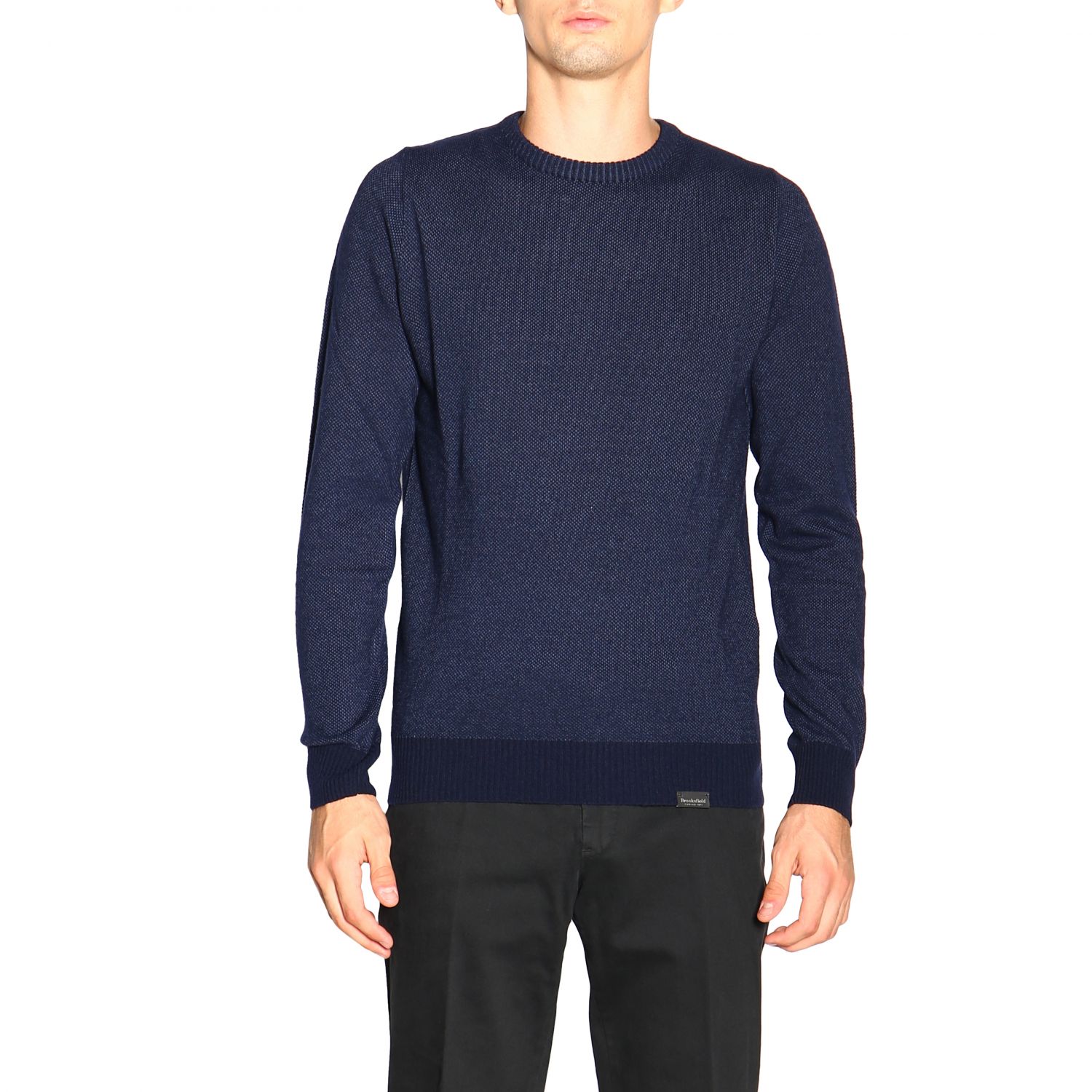 Brooksfield Outlet: Sweater men | Sweater Brooksfield Men Navy ...