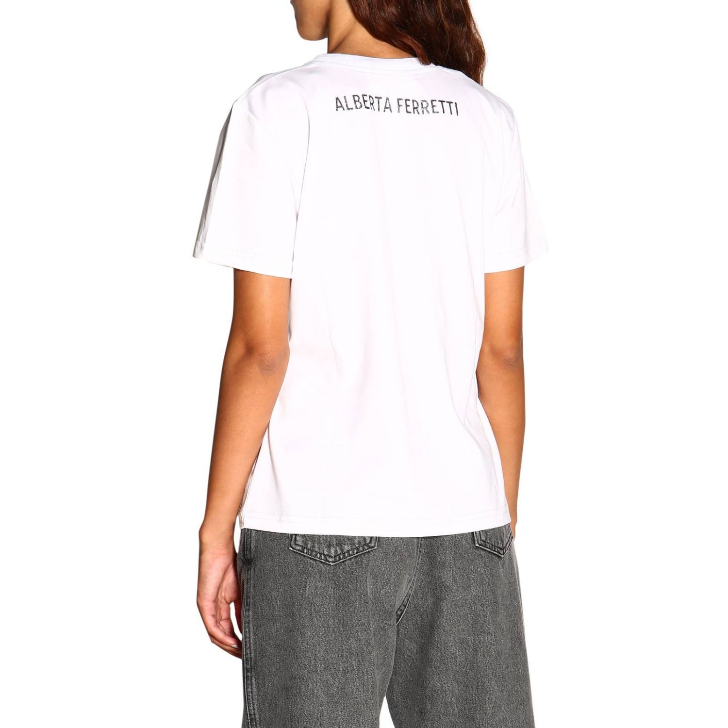 Alberta Ferretti Outlet: short-sleeved T-shirt with print save me ...