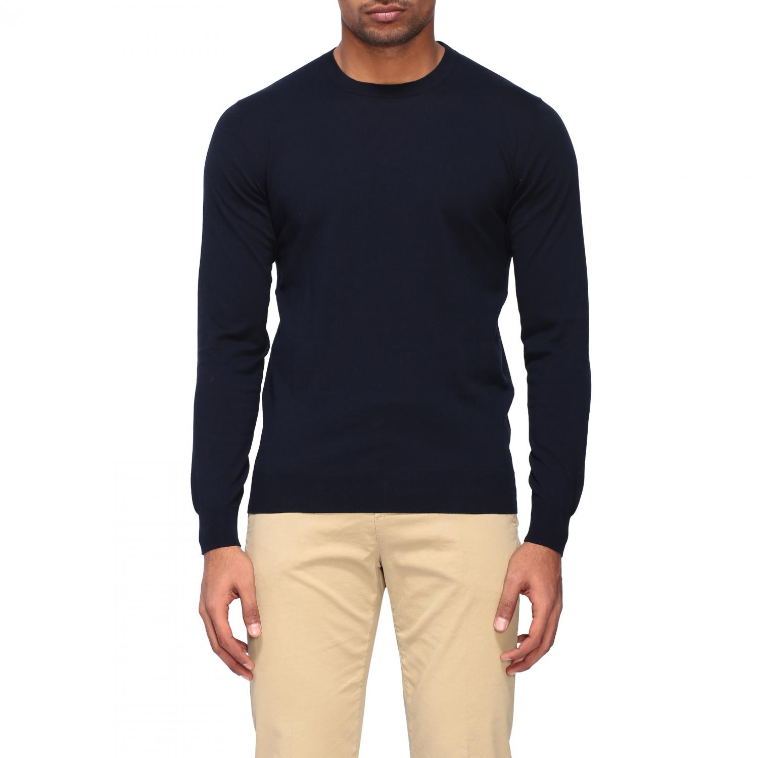 Paolo Pecora Outlet: cotton crew neck sweater - Blue | Sweater Paolo ...
