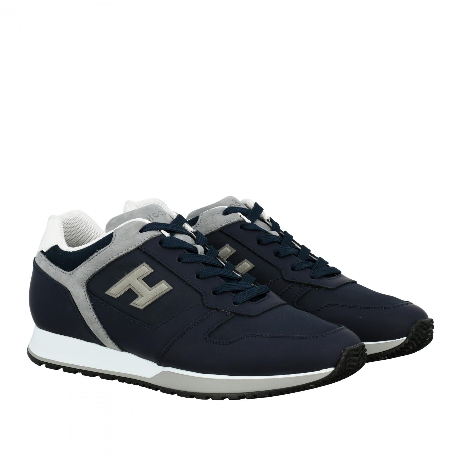 HOGAN: 321 running sneakers in nylon and leather with flock h ...