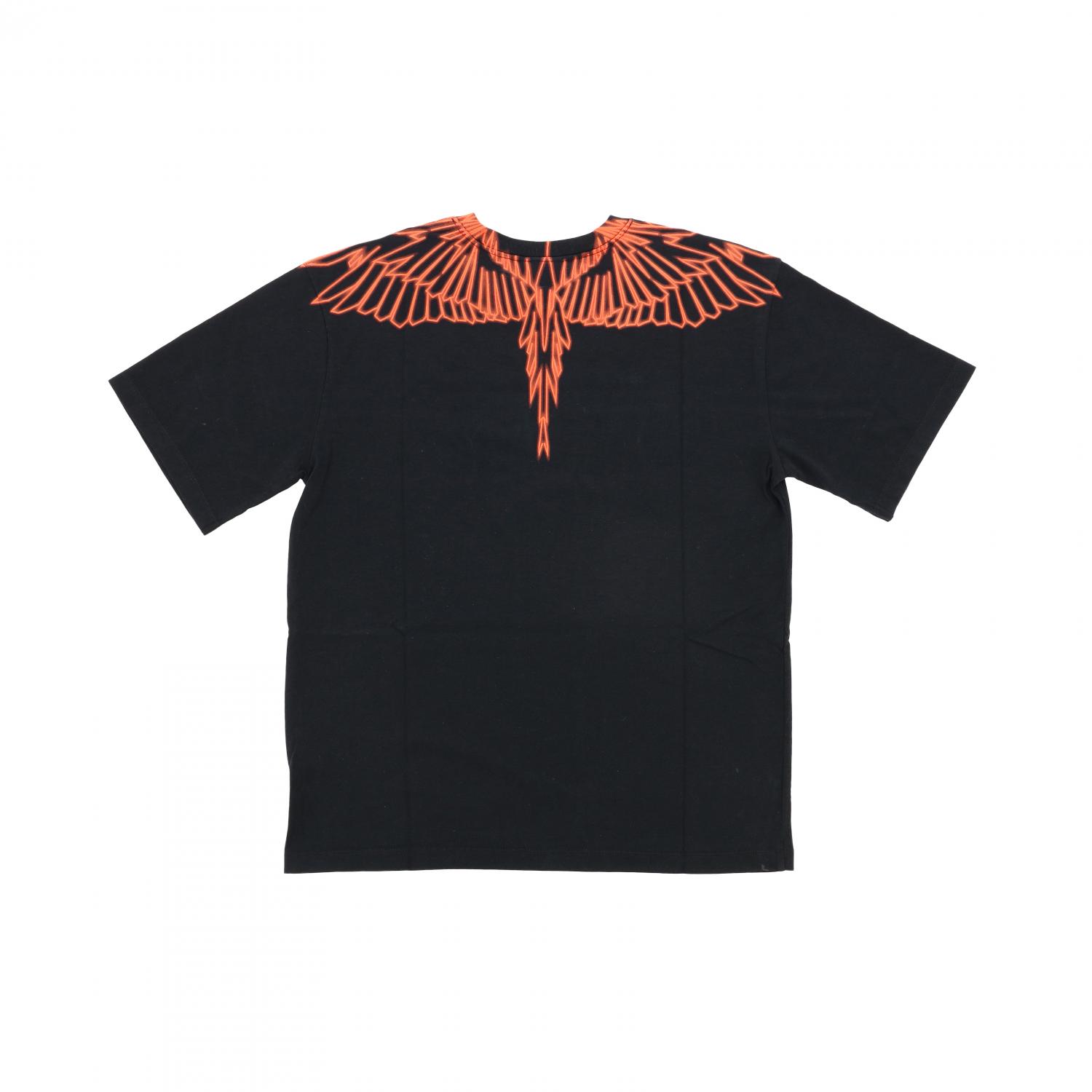 Marcelo Burlon Outlet: T-Shirt mit Neon Feder Print - Schwarz | Marcelo ...
