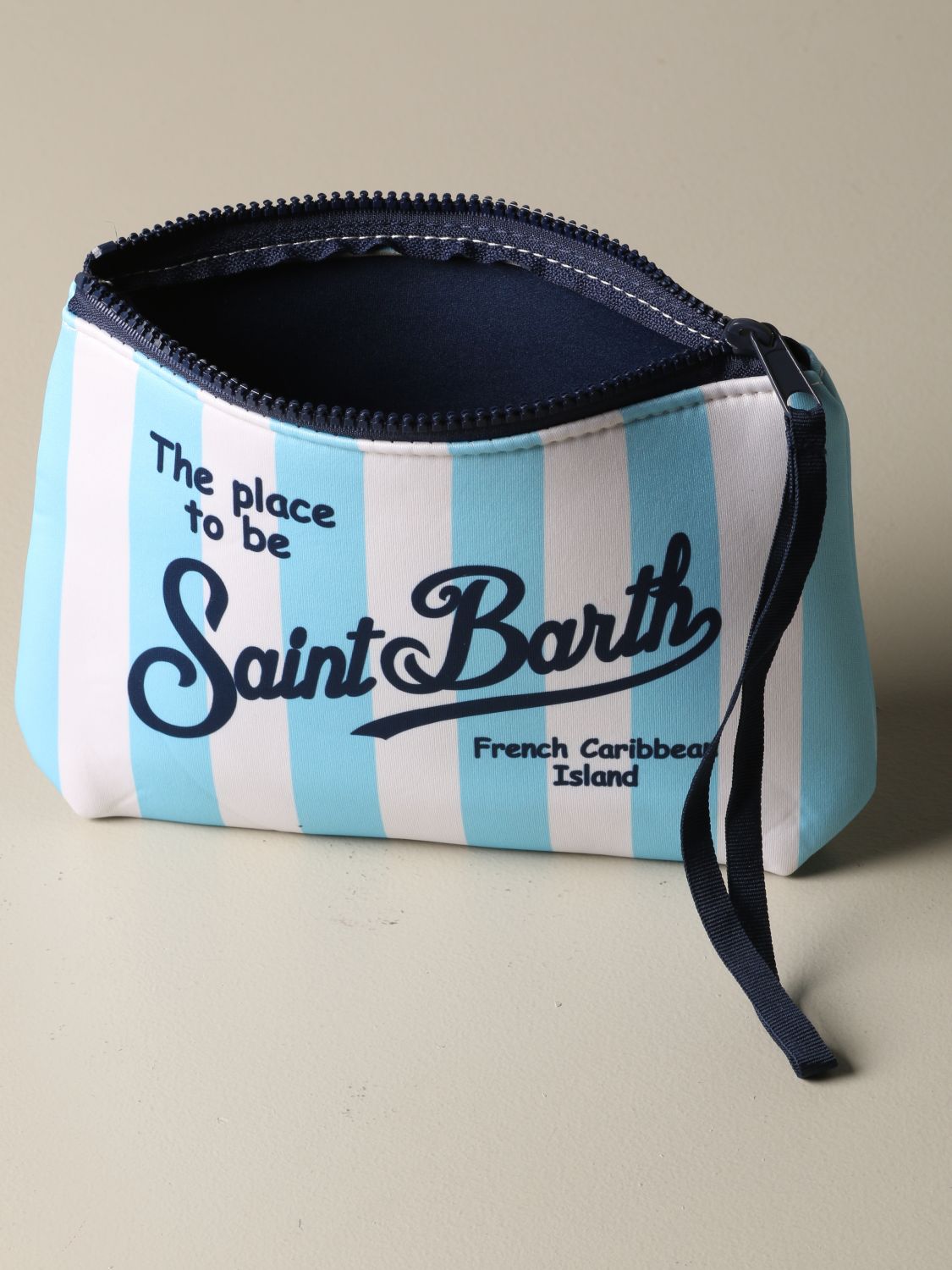 MC2 SAINT BARTH: Pochette con stampa a righe - Azzurro | Borsa Mini Mc2 ...