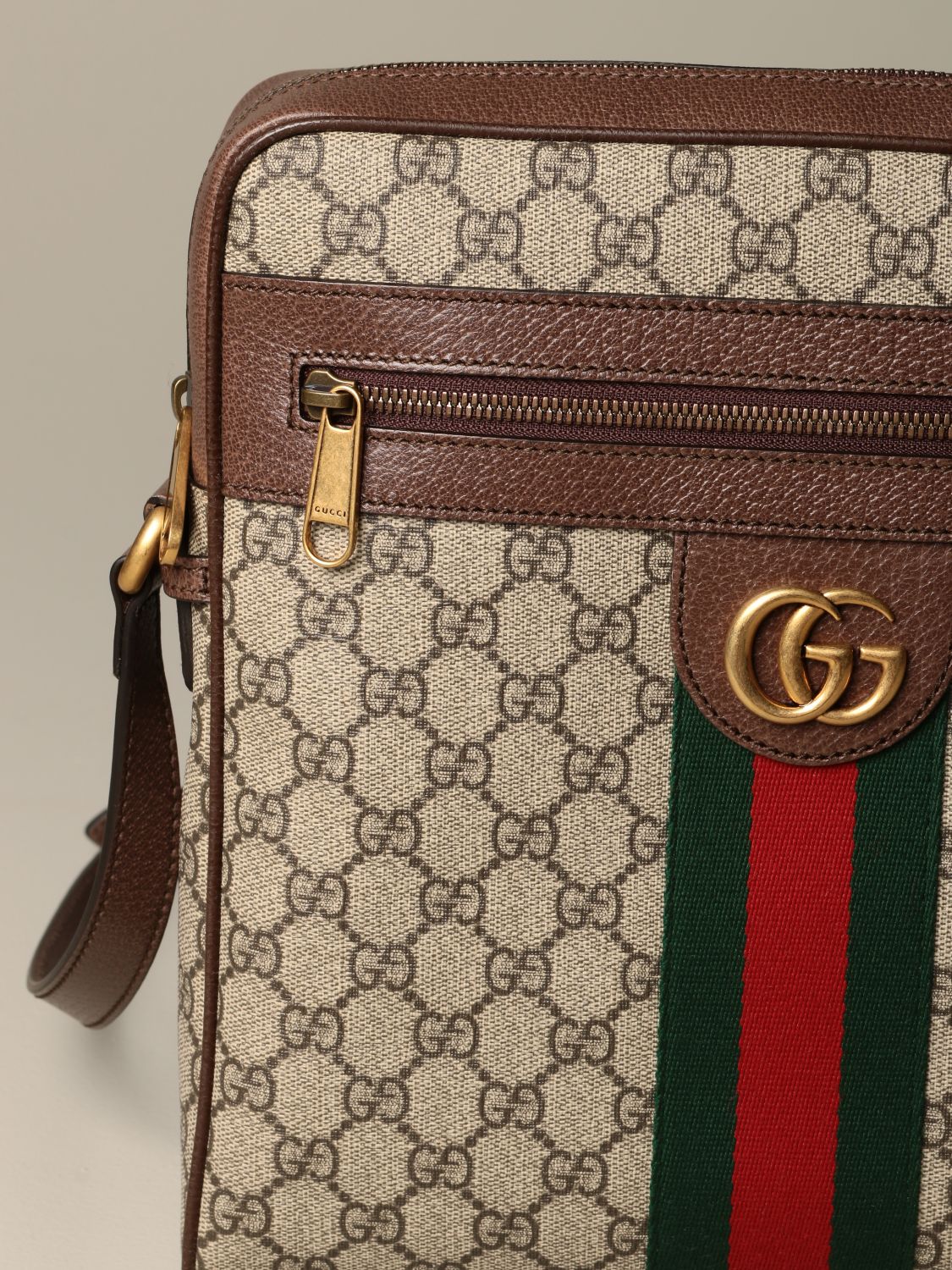 GUCCI: Borsello Ophidia GG Supreme con fascia Web - Beige | Borsa A ...