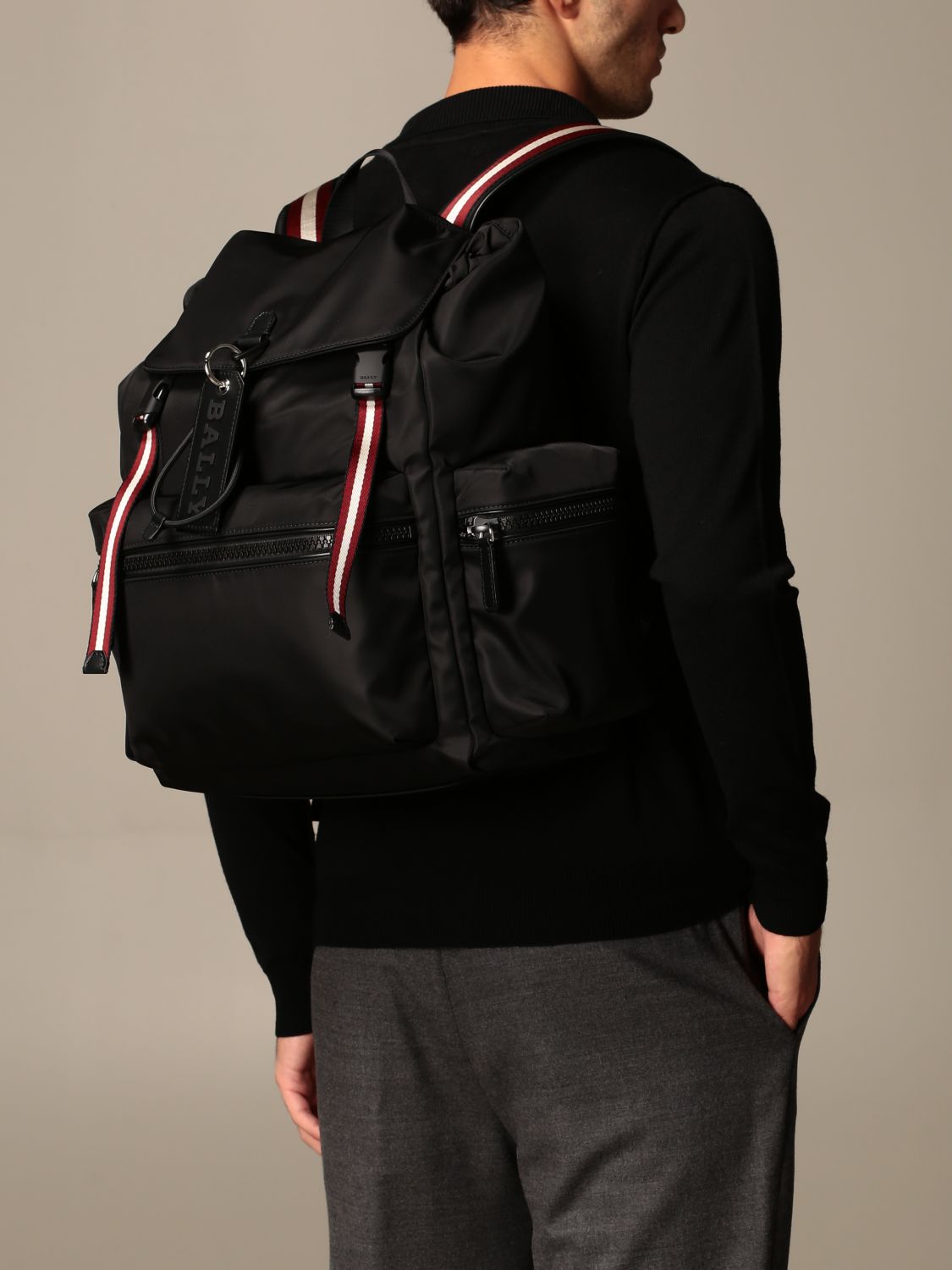 国内発送★ BALLY★Crew small ブラック ナイロン バックパック バッグ・カバン バックパック・リュック バッグ・カバン ...