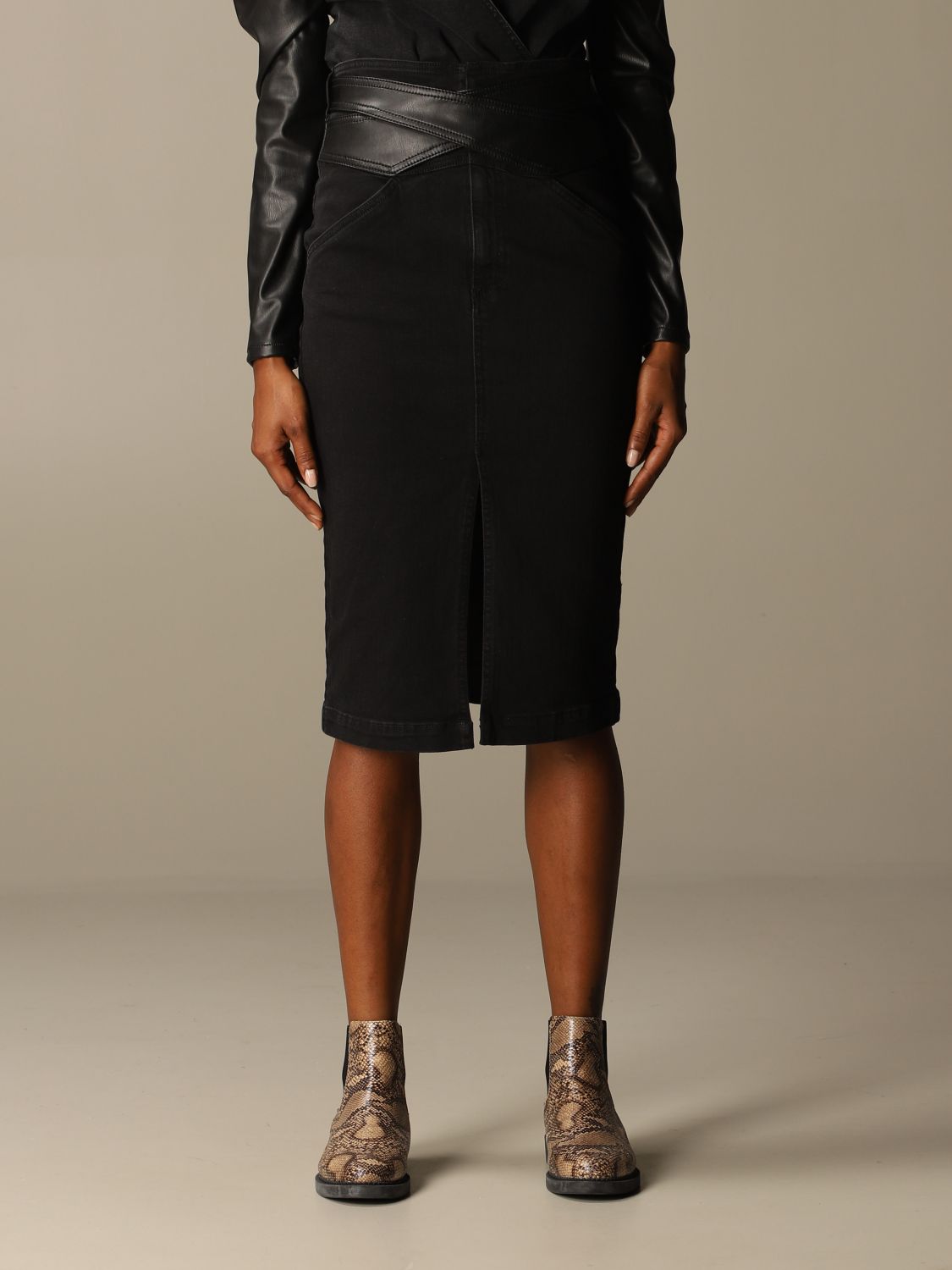 PINKO GONNA: Gonna Elsa a tubino in denim con cinta | Gonna Pinko donna ...