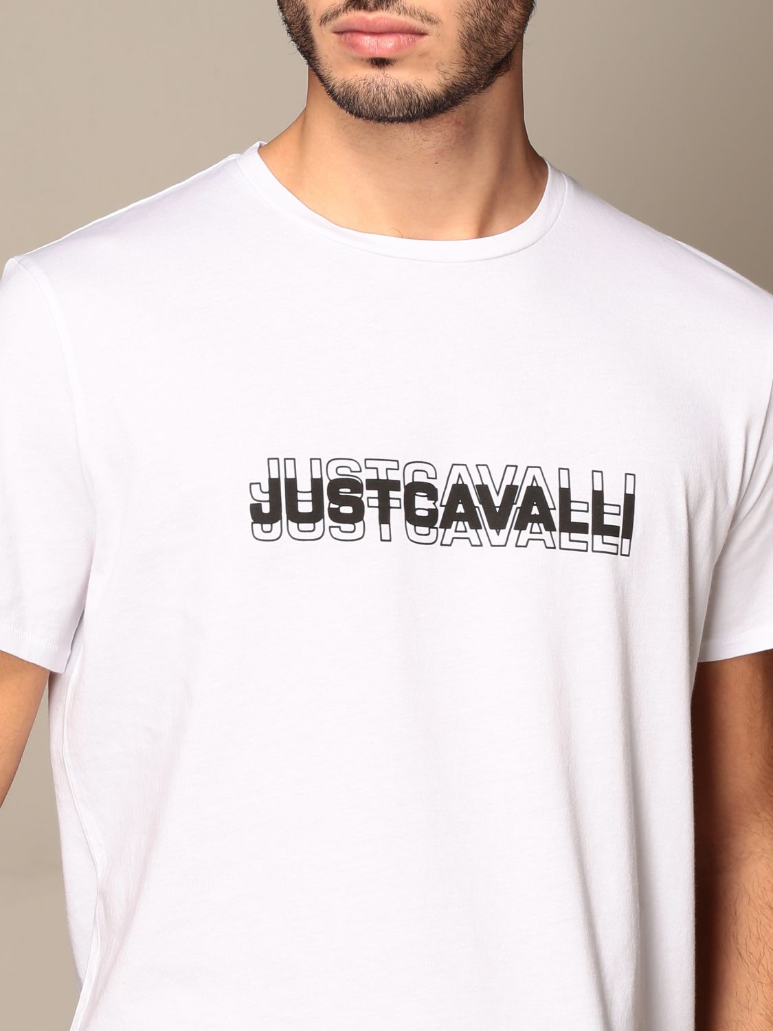 Just Cavalli Outlet: T-shirt with logo - White | Just Cavalli t-shirt ...