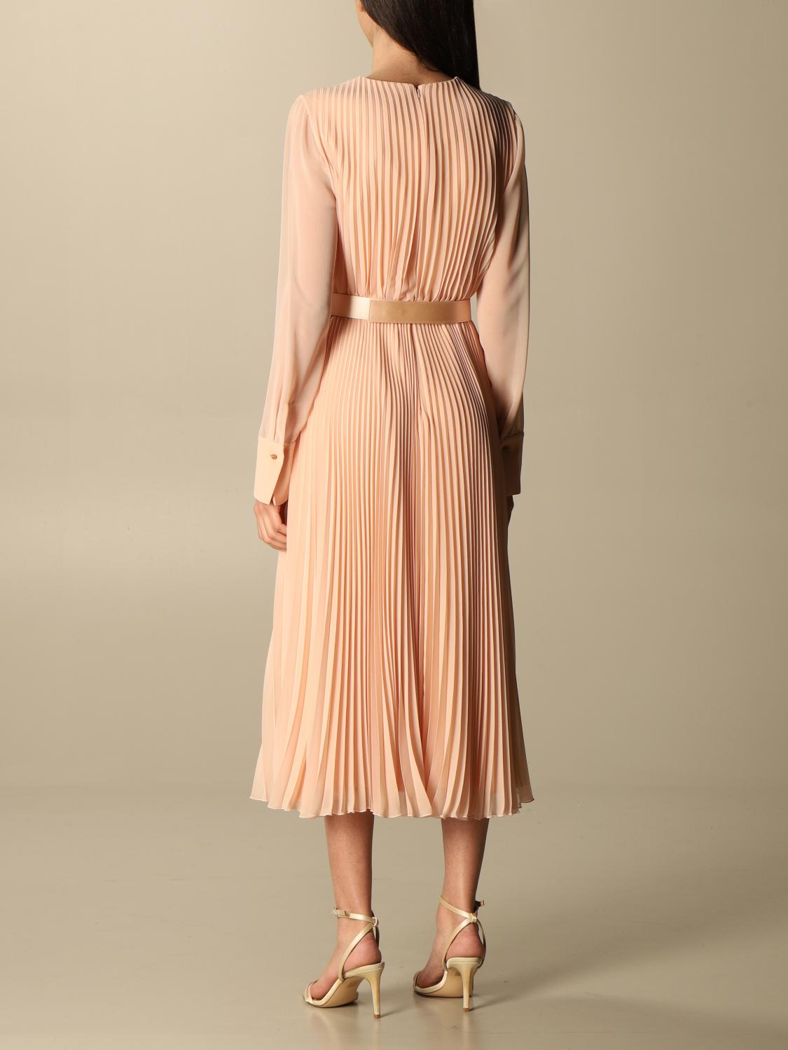 MAX MARA Sidra Midi Dress With Jewel Belt Blush Pink Dress Max MAX MARA Sidra Midi Dress With Jewel Belt Blush Pink Dress Max
