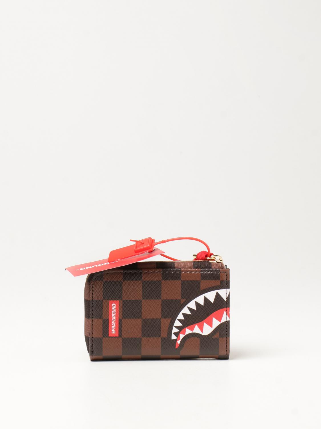 SPRAYGROUND: wallet in vegan leather with shark print - Beige ...