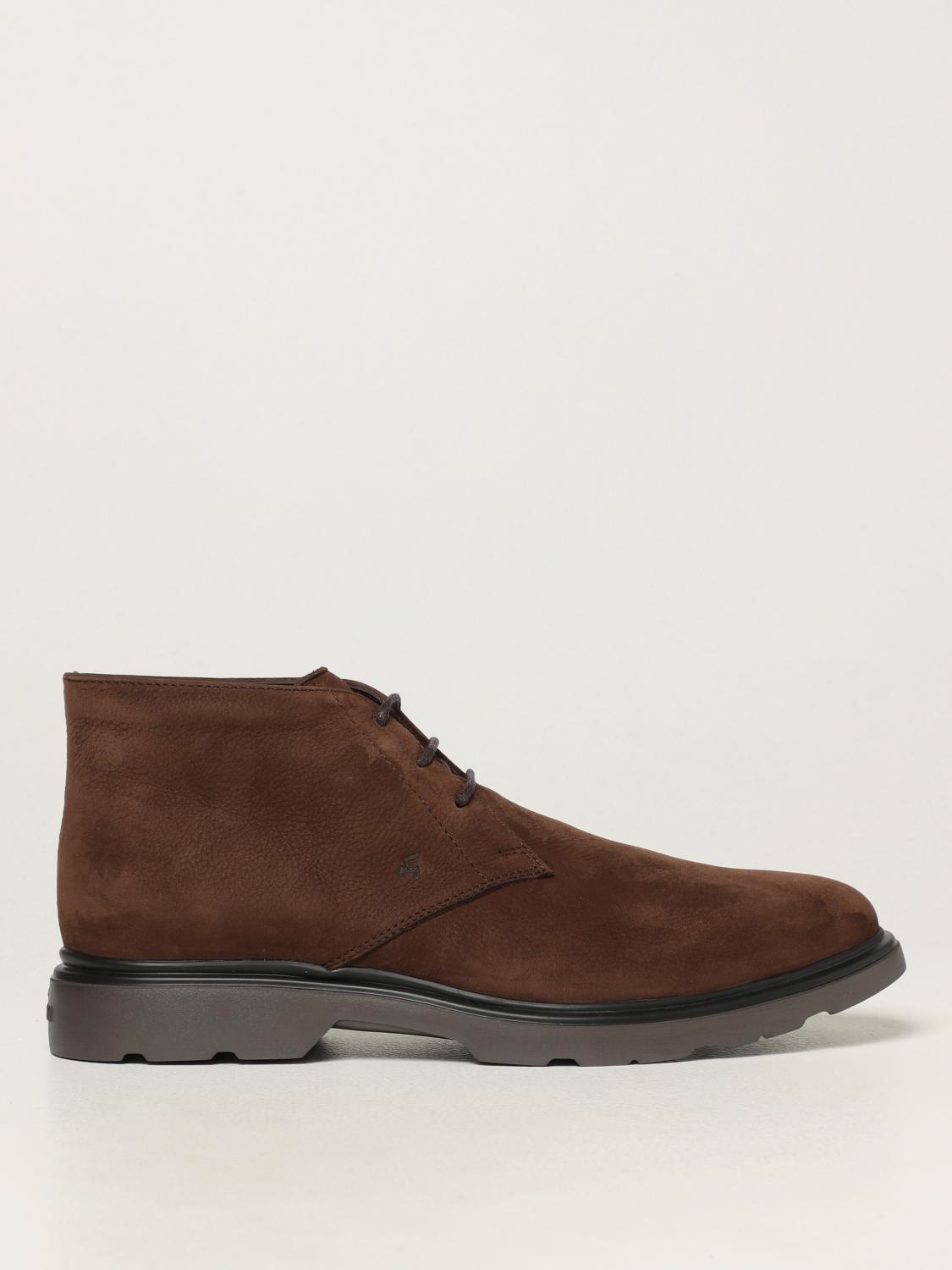 HOGAN: H93 ankle boots in nubuck - Dark | Hogan chukka boots ...