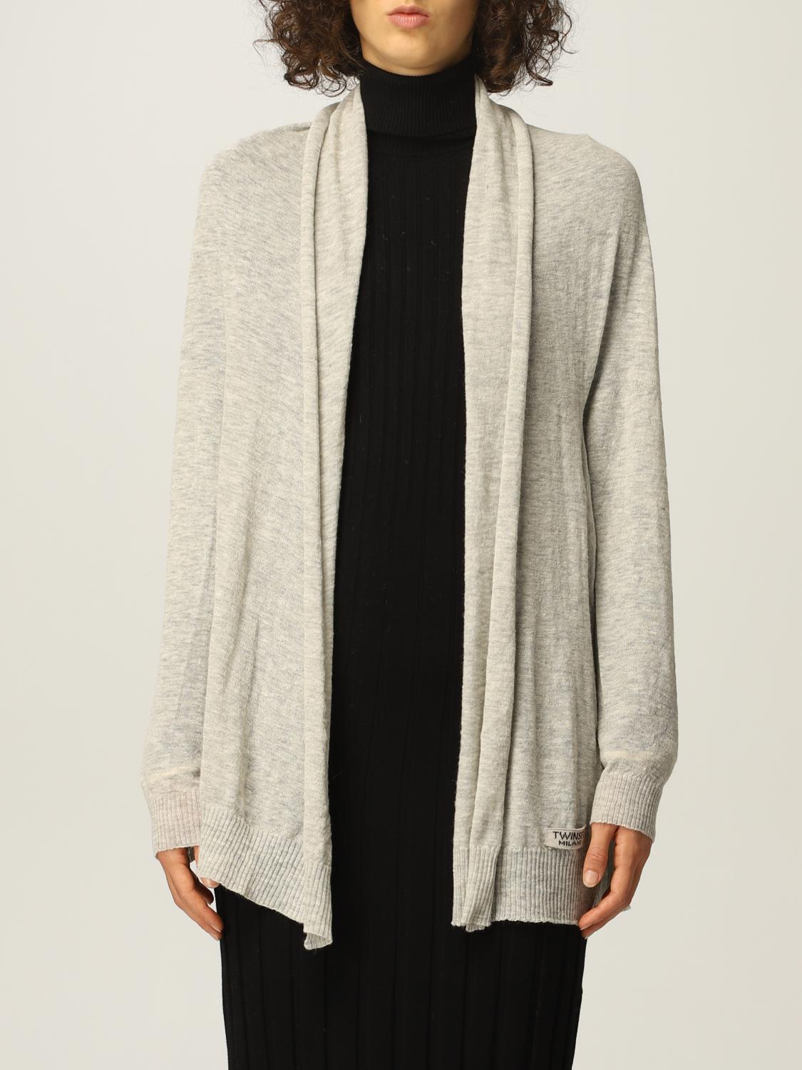 TWINSET: Twin-set knitted cardigan - Grey | Twinset cardigan 212TP3251 ...