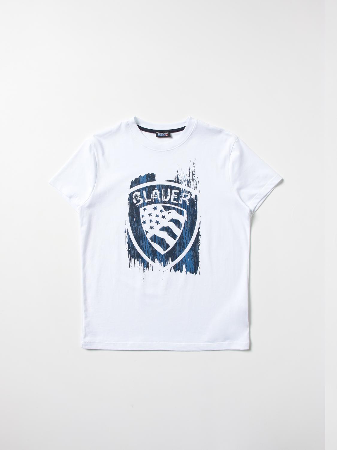 Blauer Kids' Logo T-shirt In White | ModeSens