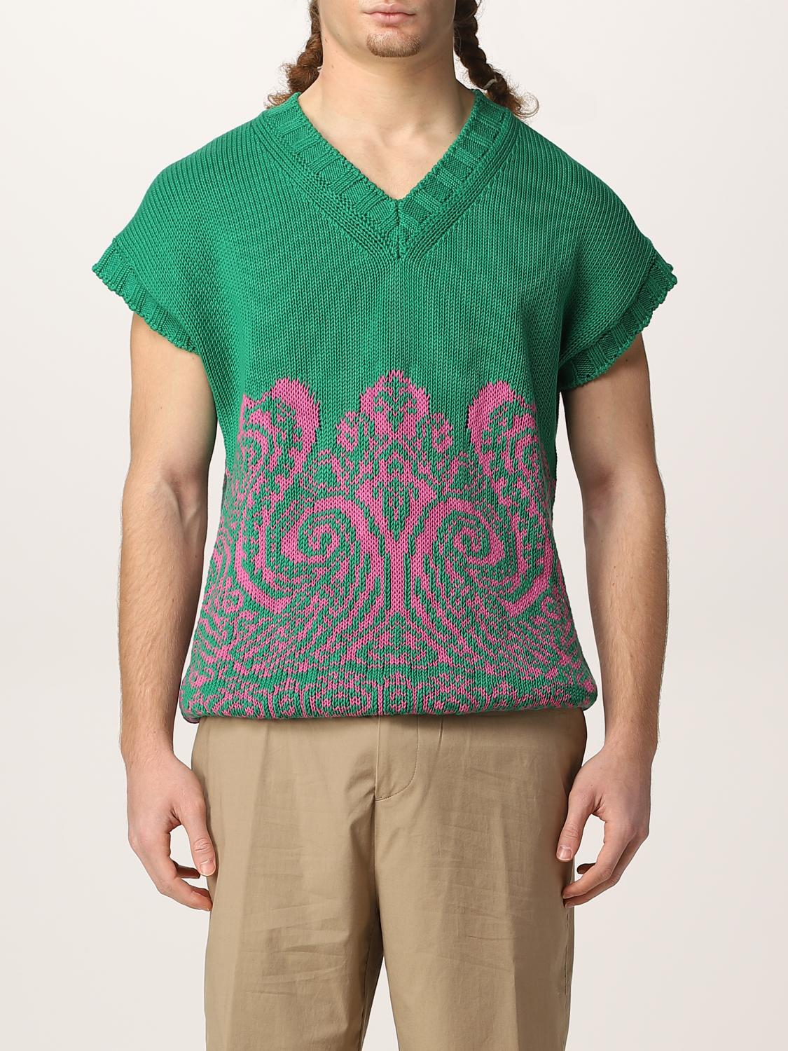 ETRO: cotton sweater with inlay work - Green | Etro sweater 1N7309128 ...