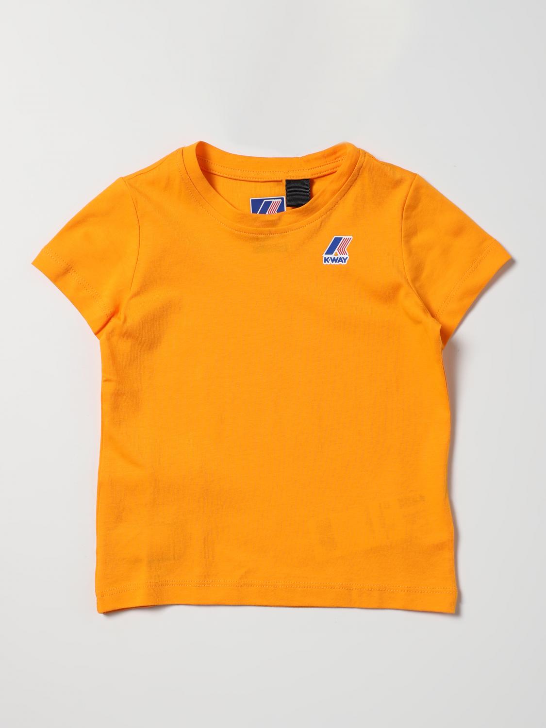 K-way Kids' Edouard T-shirt In Basic Cotton In Orange | ModeSens