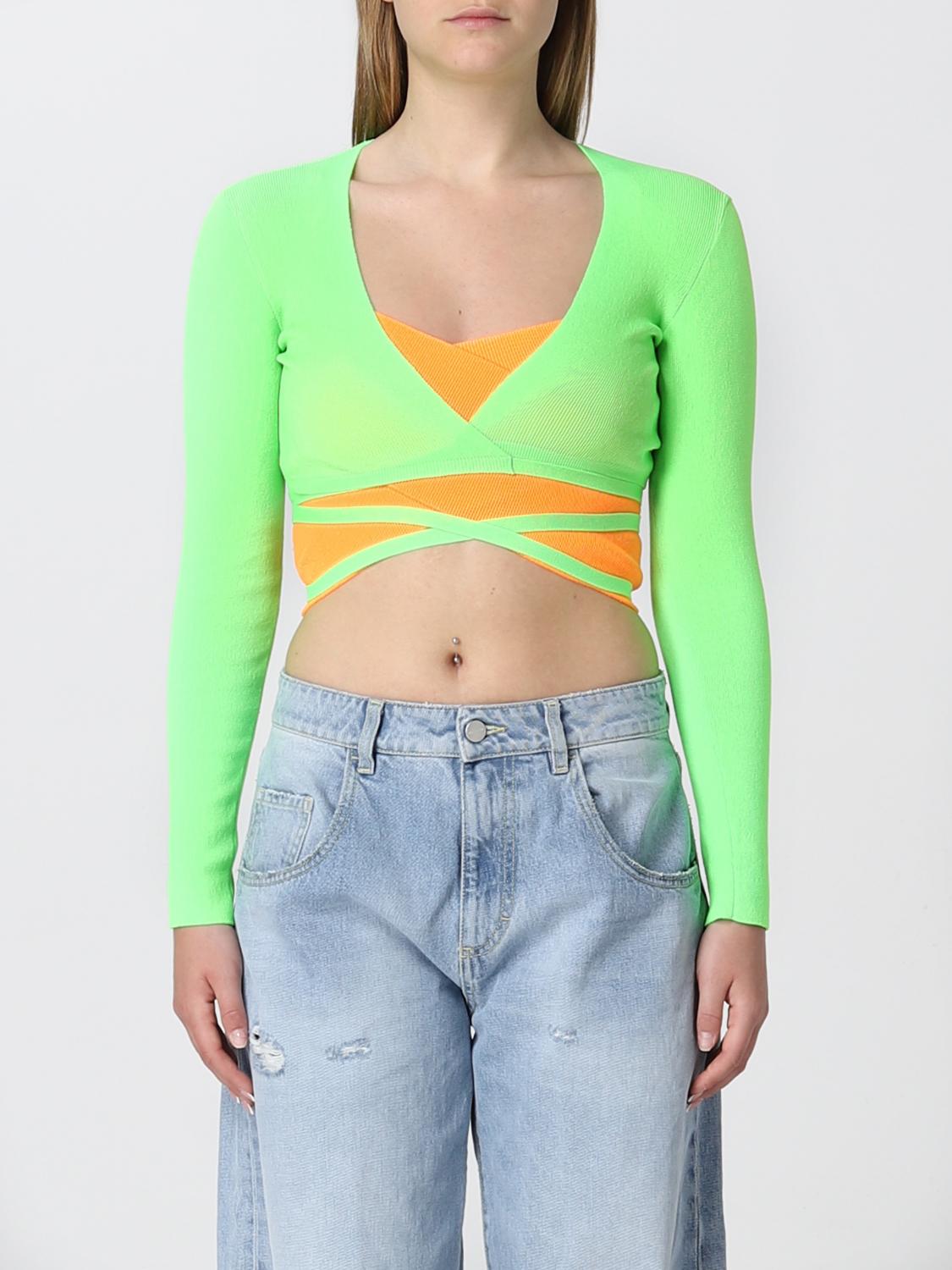 Msgm Outlet: top for woman - Green | Msgm top 3242MDM210227489 online ...