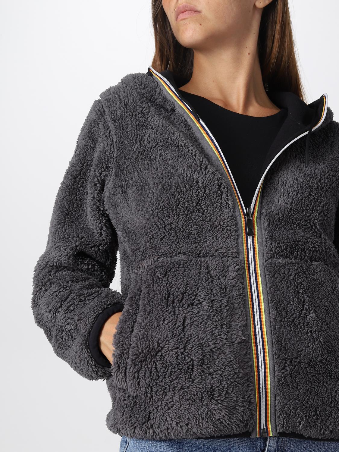 K-WAY: Lily polar double zip cappuccio pile interno orsetto reversib ...