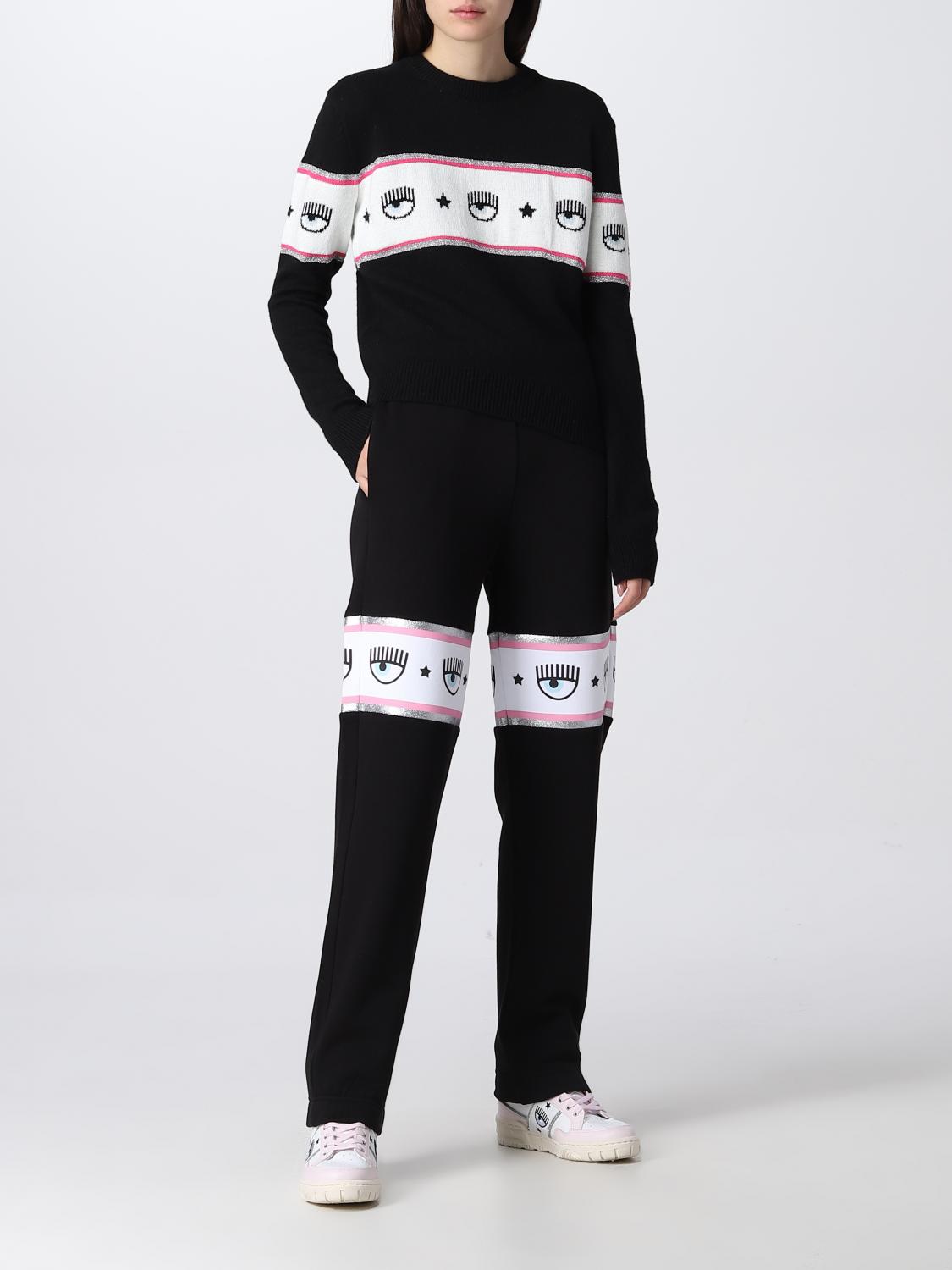 Chiara Ferragni Outlet: Maglia di misto lana Chiara Ferrani - Nero ...